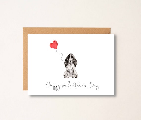 Cocker Spaniel Black, Valentine, Dog Card, personalized Pet Greeting ...