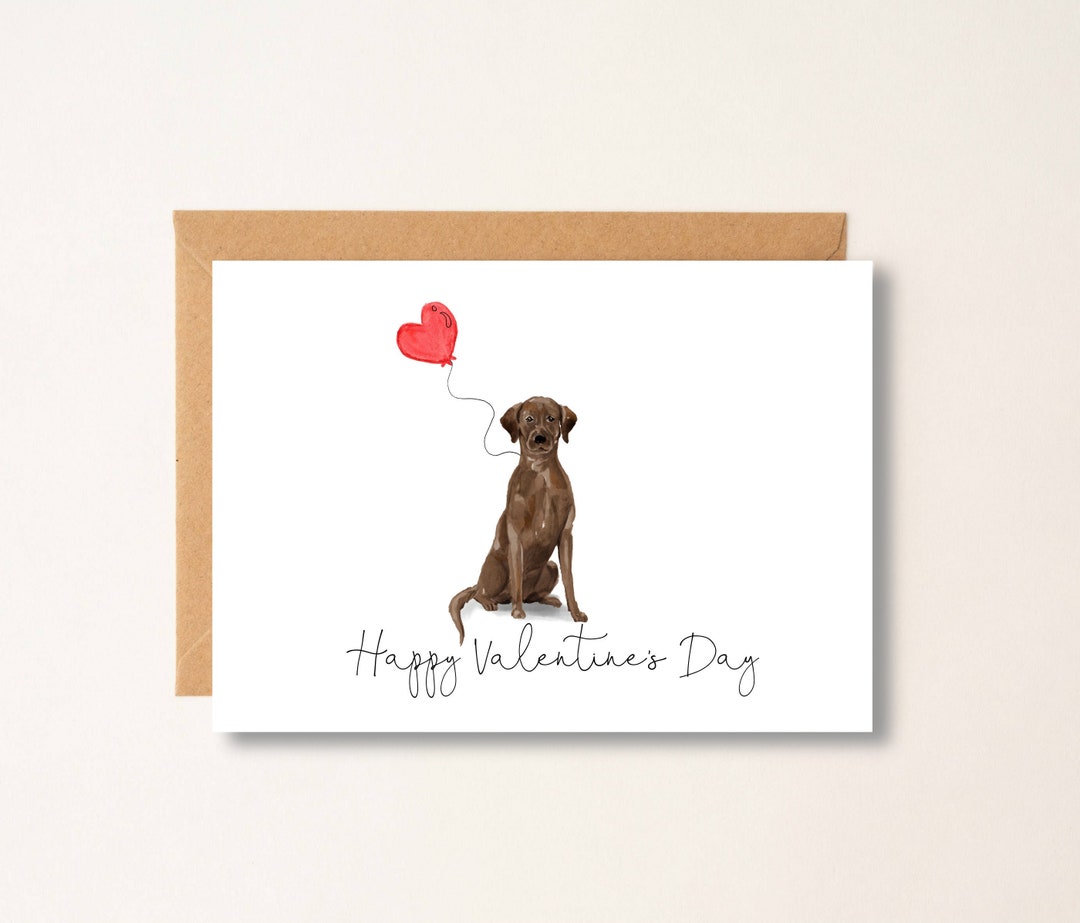Chocolate Lab Valentine, Dog Card, Personalized Pet Greeting Card ...