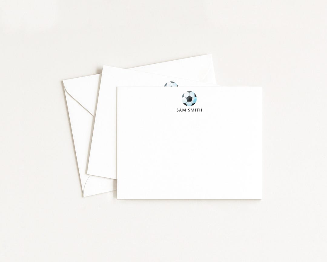Personalized Soccer Note Cards, Sports Stationery Thank You Notes - Etsy