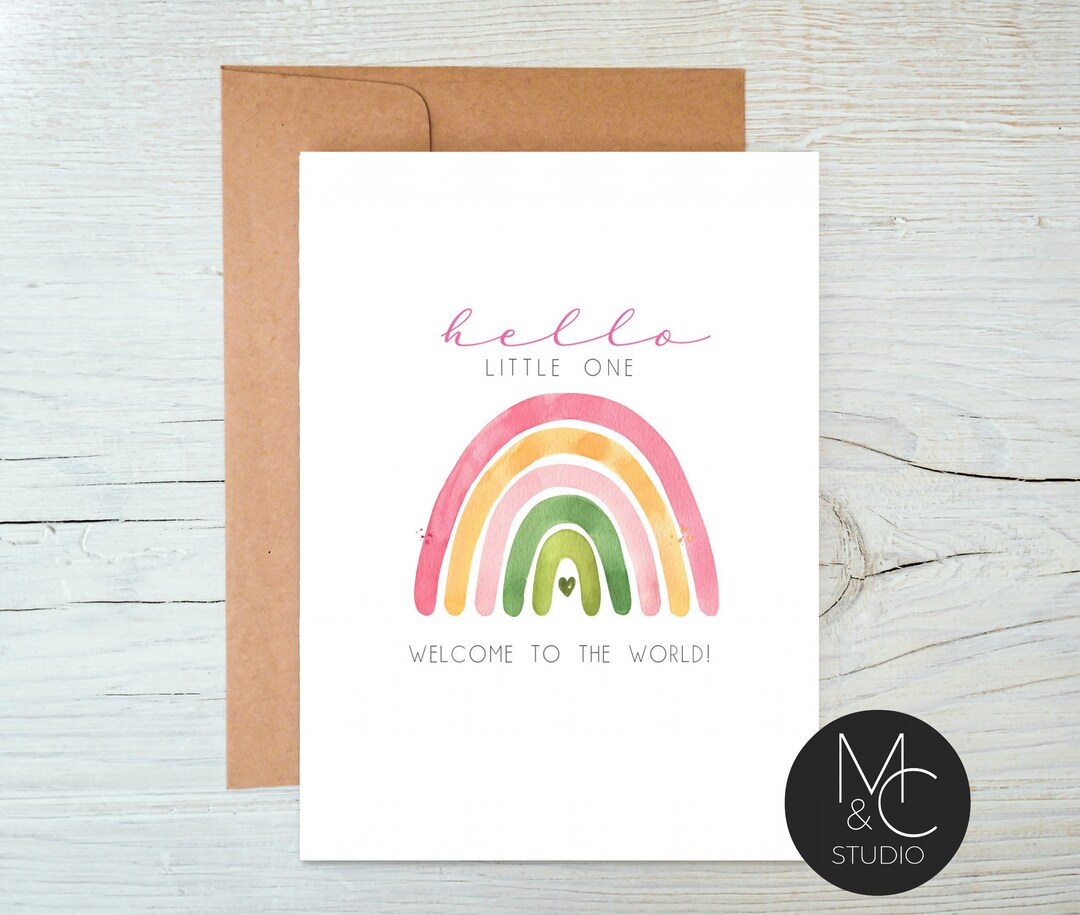 Rainbow New Baby Card, Congratulations Card, Rainbow Sunshine, Baby ...
