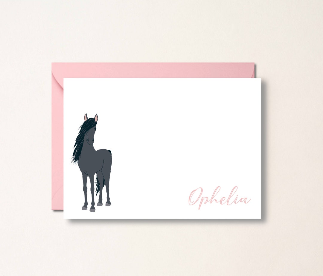 Horse Stationary Set, Personalized, Horse Notecards for Girls ...