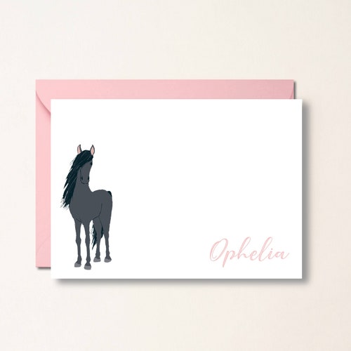 Horse Stationary Set Personalized Horse Notecards for Girls - Etsy