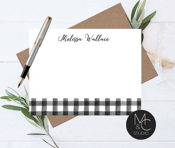 Personalized Note Card Set Envelopes- Stationary Cards Monogram ...