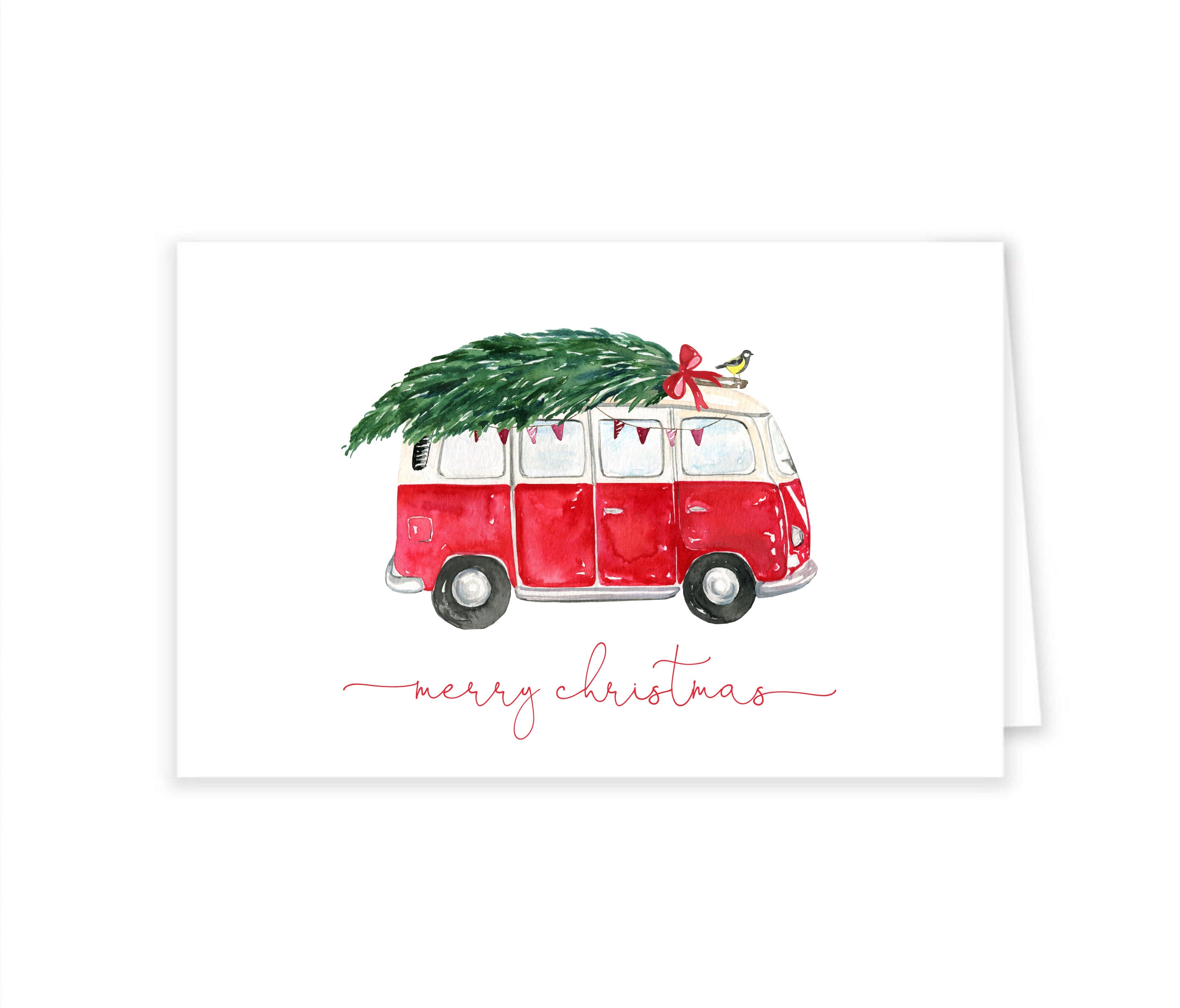 VW Bus Christmas Card Happy Holidays Nomad RV Travel Bus - Etsy