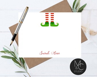 Christmas Personalized Note Card Set Envelopes Stationary | Etsy