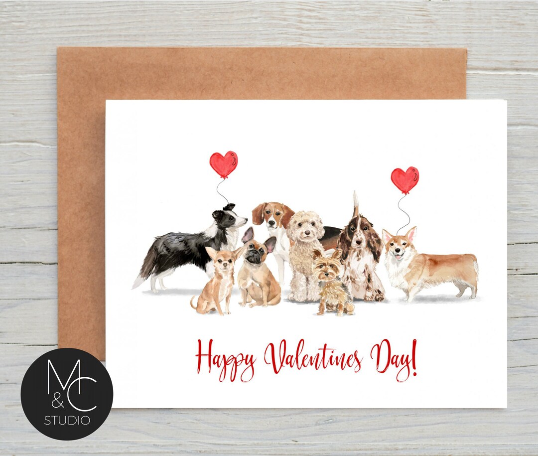 Dog Valentine Card, Pet Lover Card, Personalized Pet Greeting Card ...