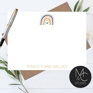 Rainbow Personalized Note Card Set Stationary Cards | Etsy