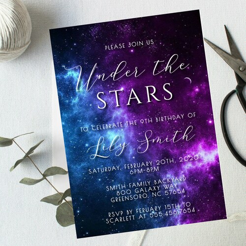 Night Under the Stars Invitation Printable: stars - Etsy