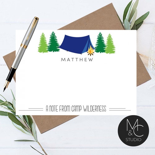 Summer Camp Personalized Note Card Custom Camp Name - Etsy