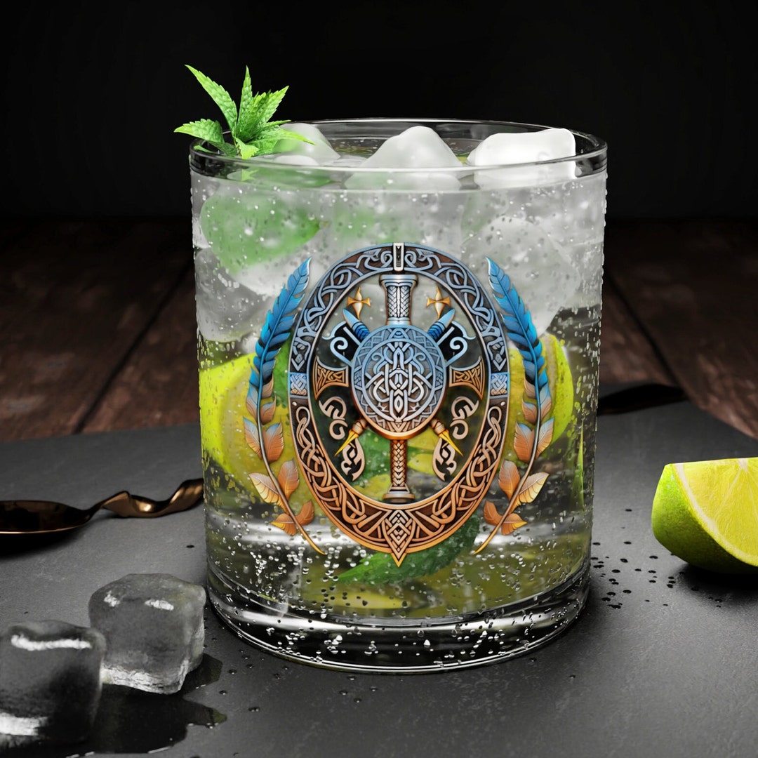 Norse Whiskey Drinking Glass Viking Symbol Cocktail Bar Dining ...
