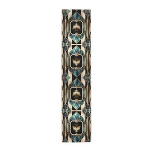 Gatsby Art Deco Table Runner Aesthetic Green Gold Geometric Catsby ...