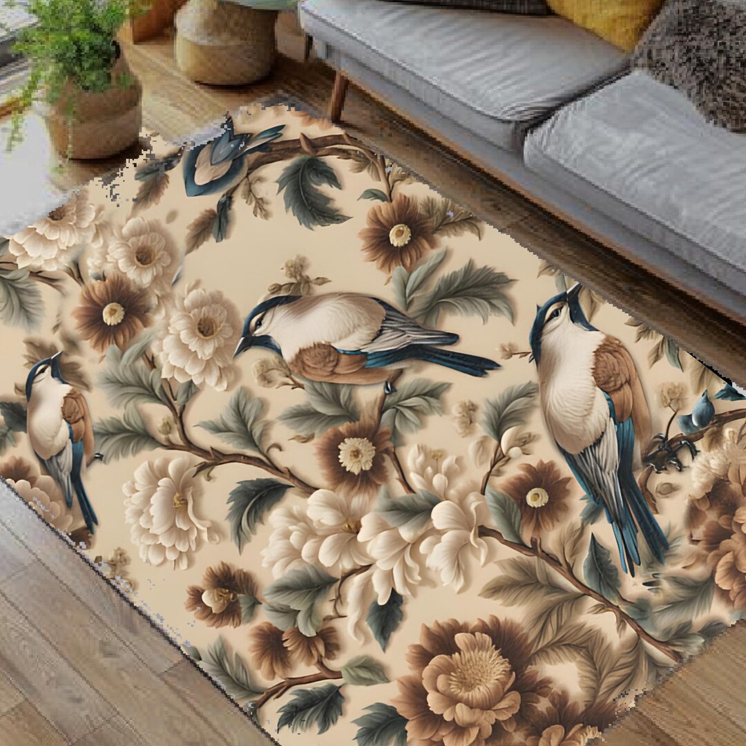 Cottagecore Rug Living Room Bedroom William Morris Inspired Art Nouveau ...