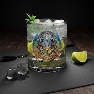 Norse Whiskey Drinking Glass Viking Symbol Cocktail Bar Dining ...
