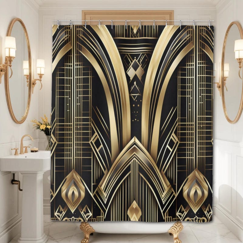 Gold Shower Curtain - Etsy