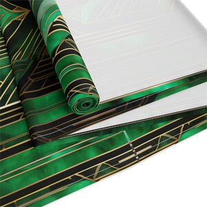 Art Deco Gatsby Table Runner Aesthetic Green Gold Geometric Catsby ...