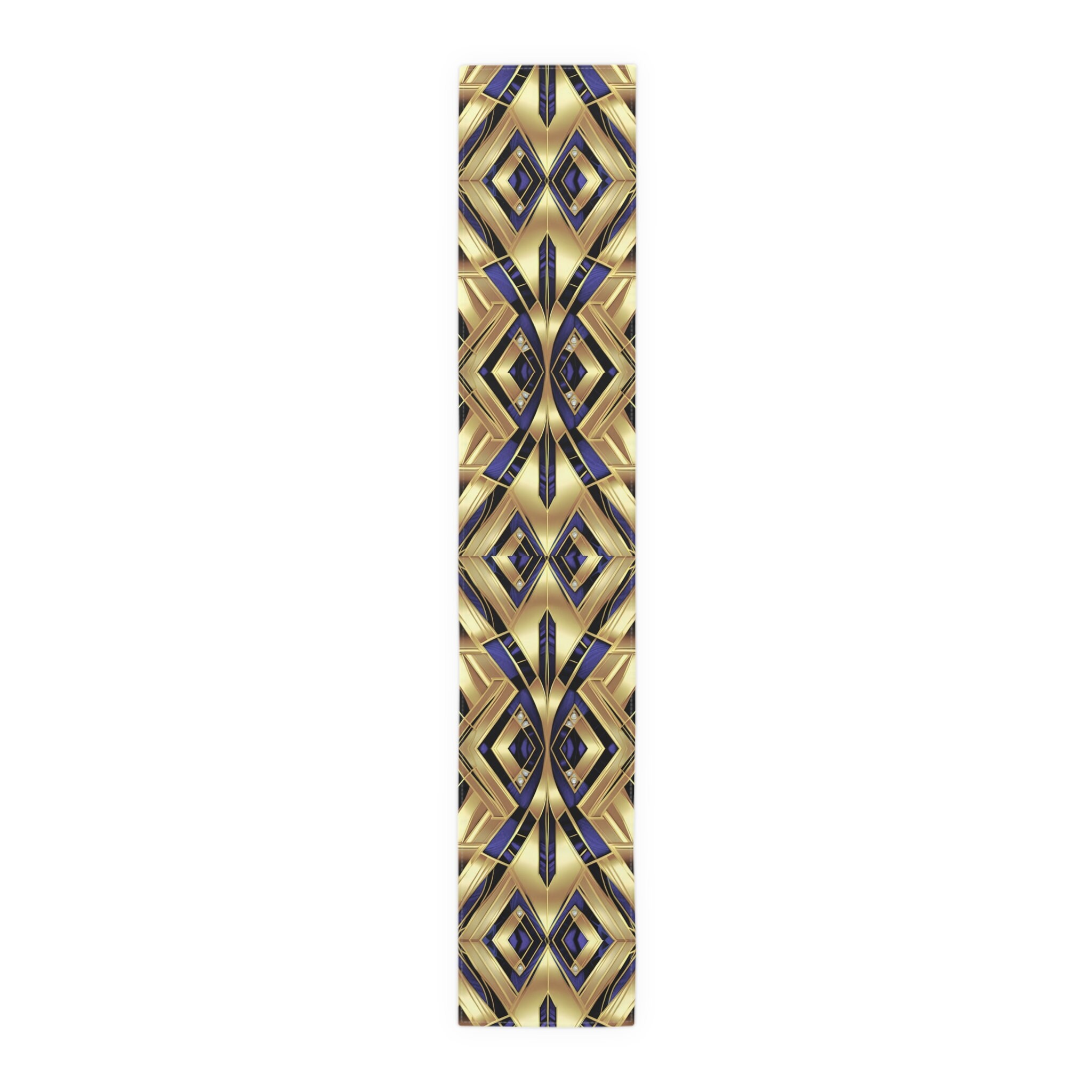Blue Gold Table Runner Retro Gatsby Table Cloth Art Deco 1920s Style ...