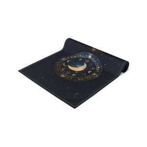 Moon Stars Table Runner Dark Blue Celestial Astronomy Gothic Witchy ...