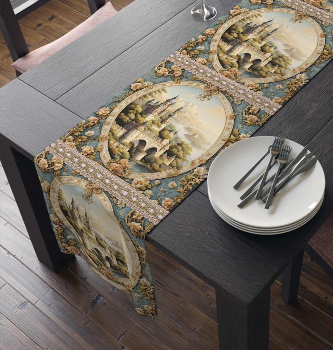 French Cottagecore Table Runner 18th Century Style Castle Tolie Home ...