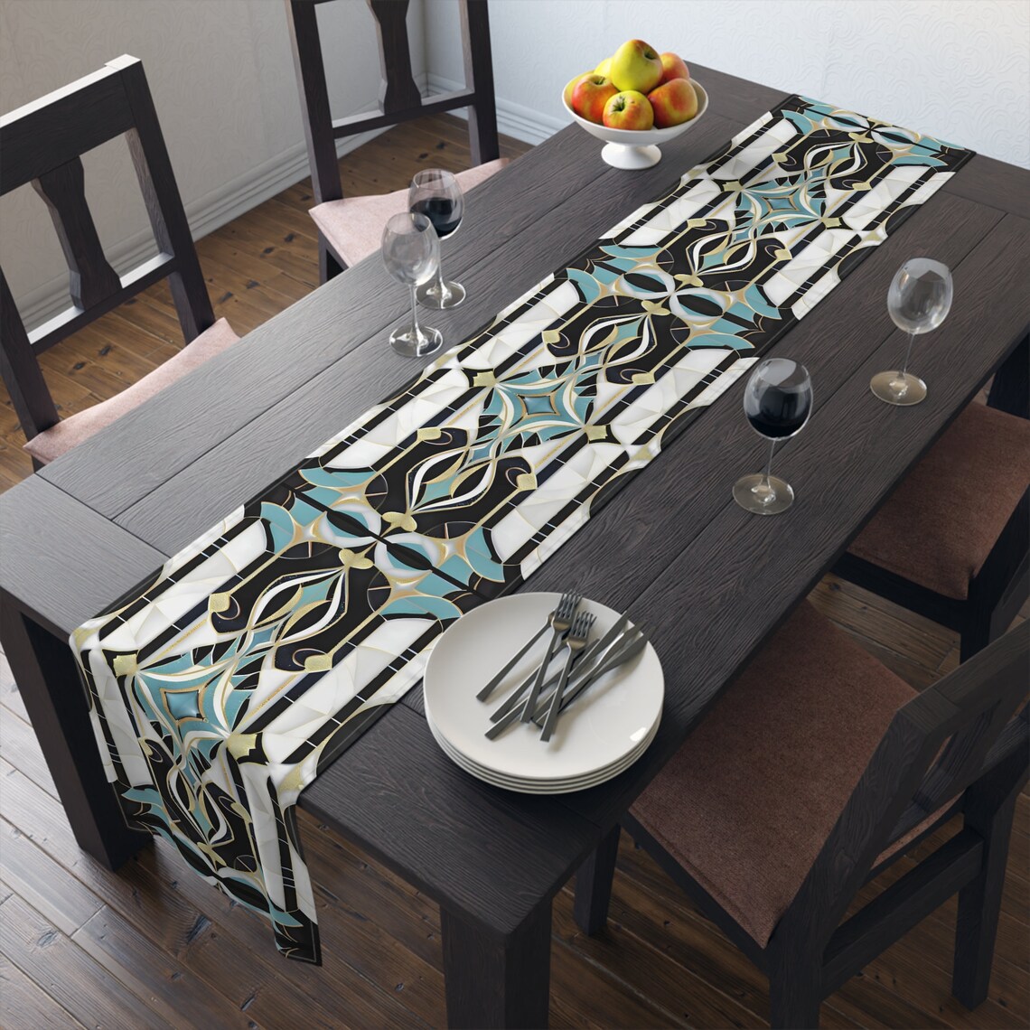 Copy of Table Runner Gold Black Gatsby Table Cloth Art Deco 1920s Style ...
