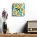 Retro Mid Century Modern Acrylic Wall Clock Square Aqua Yellow White ...