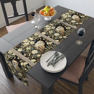 Sleeping Baby Owl Table Runner Cottagecore William Morris Inspired ...