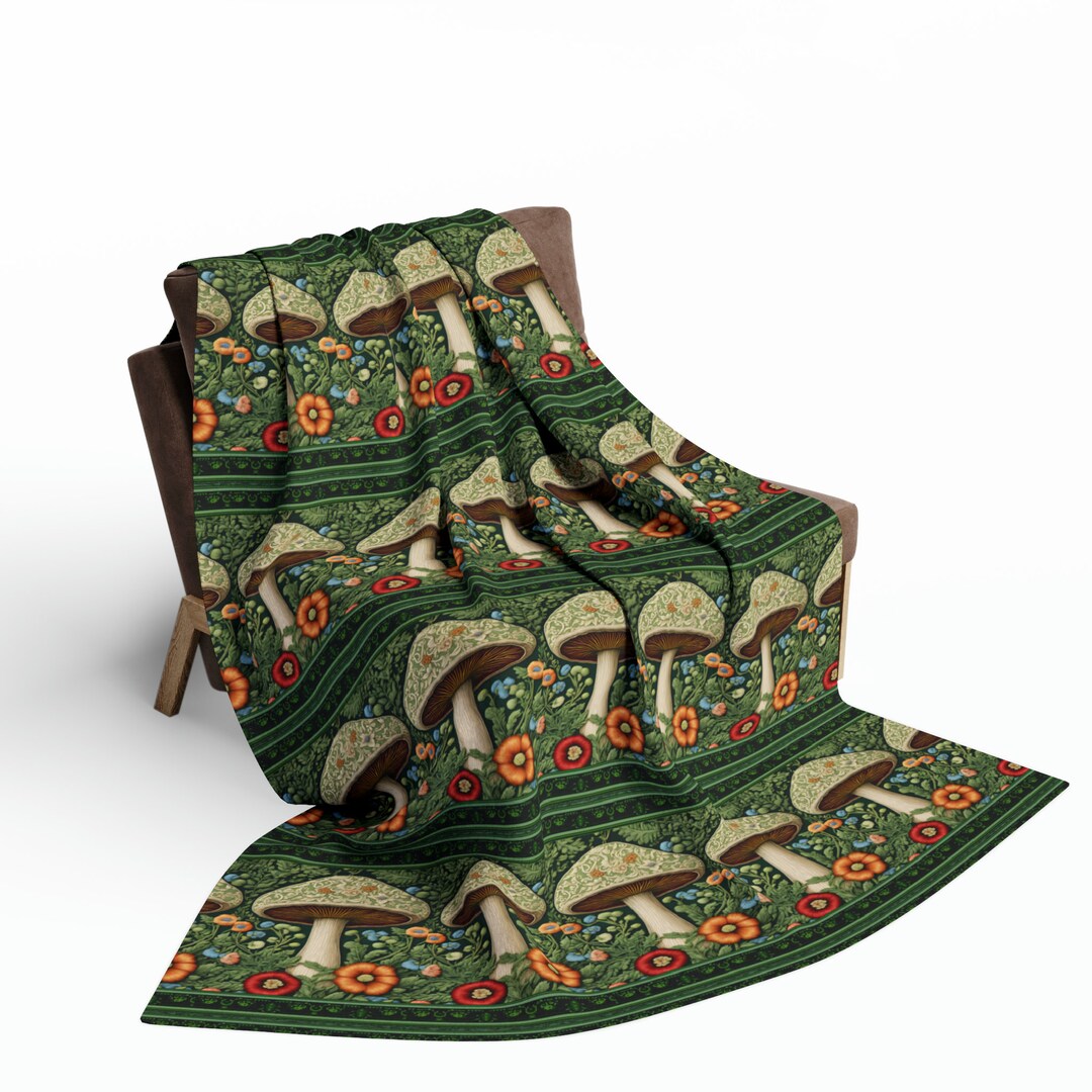 Cottagecore Fleece Blanket William Morris Inspired Cottagecore ...