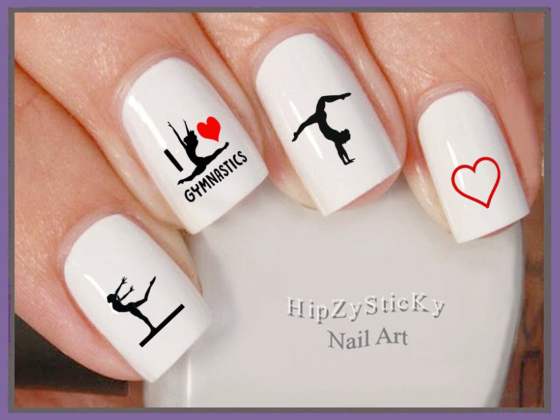 SPORTS Nail Decals gymnast 3 I Love Gymnastics - Etsy