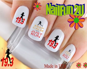 Nail Decals Running Nail Decals Track Marathon Water - Etsy