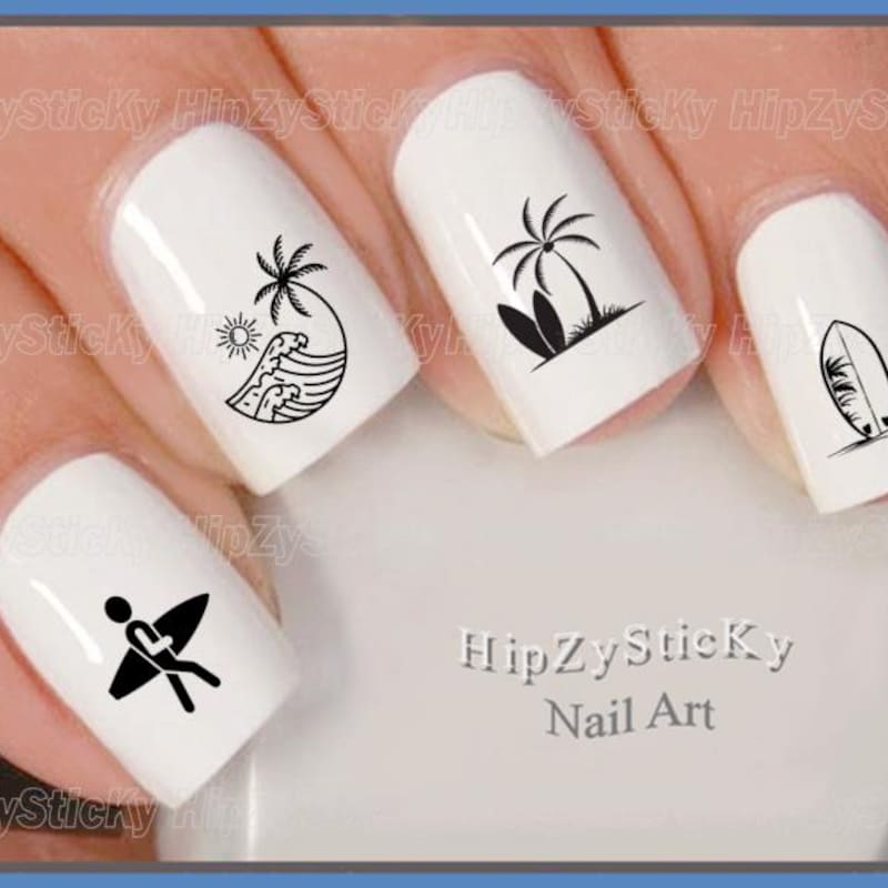 Palm Tree Nails - Etsy