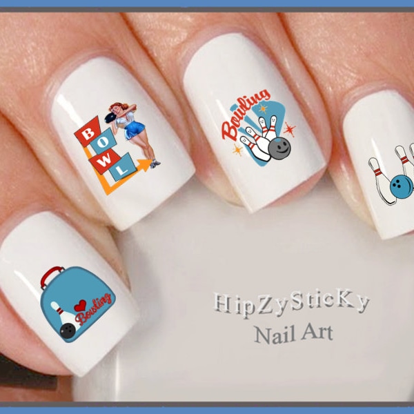Bowling Nail Stickers - Etsy