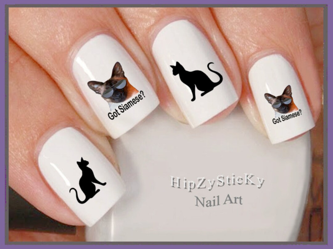 ANIMALS Nail Decals "love Cats Got Siamese??" Nail Art Set#2053 ...