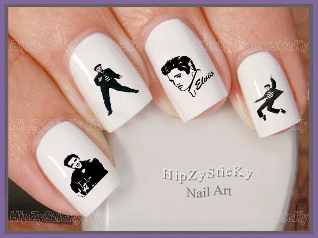 CHARACTER Nail Decals Silhouette Elvis Jailhouse Rock #2 Nail Art ...