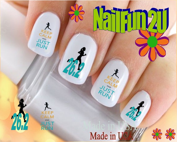 SPORTS Nail Decals Keep Calm Just Run Marathon | Etsy