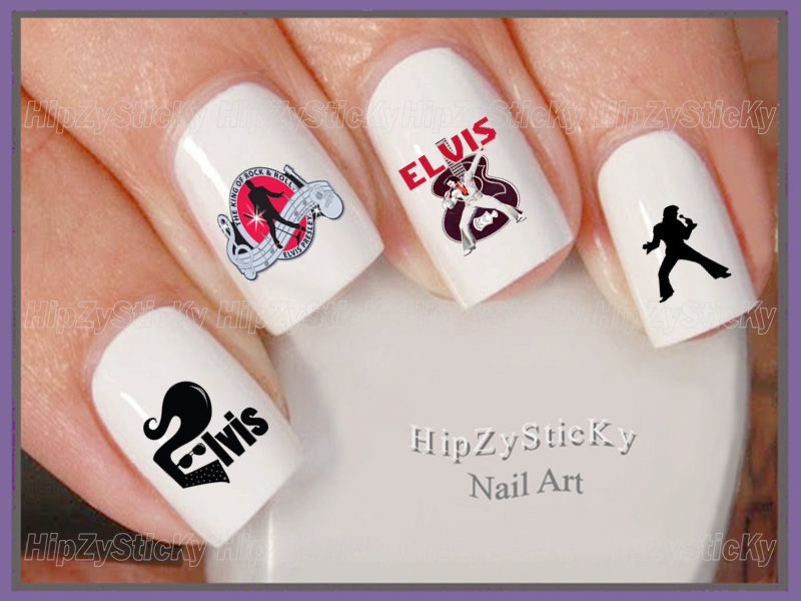 CHARACTER Nail Decals Silhouette Elvis the King Singer Hairdo - Etsy