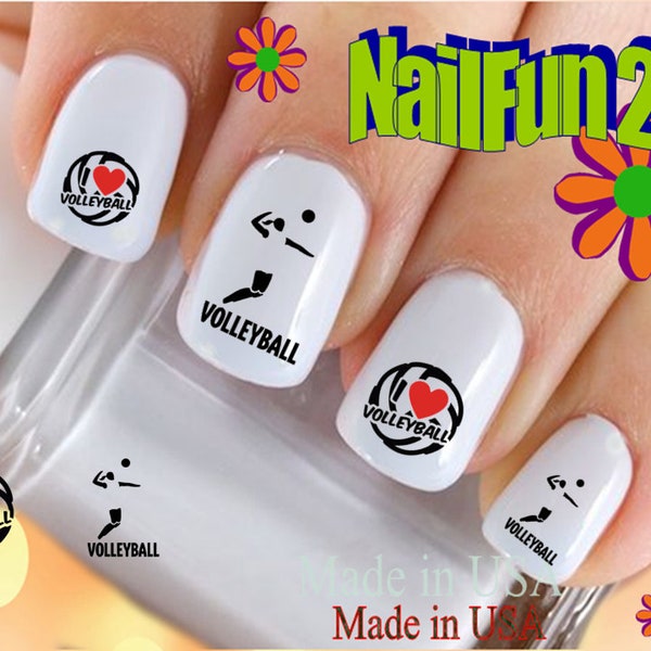 Volleyball Nail Decals - Etsy