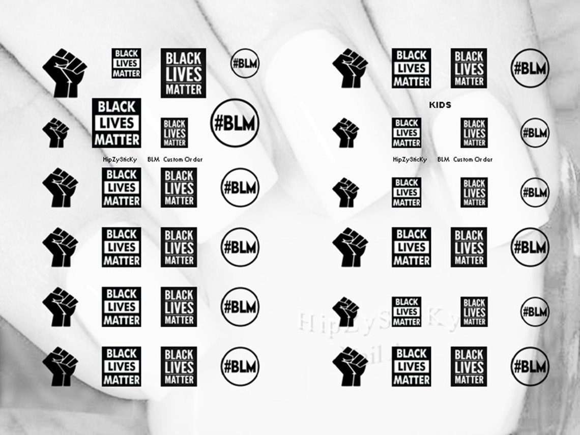 SYMBOL Nail Decals black Lives Matter BLM Fist | Etsy