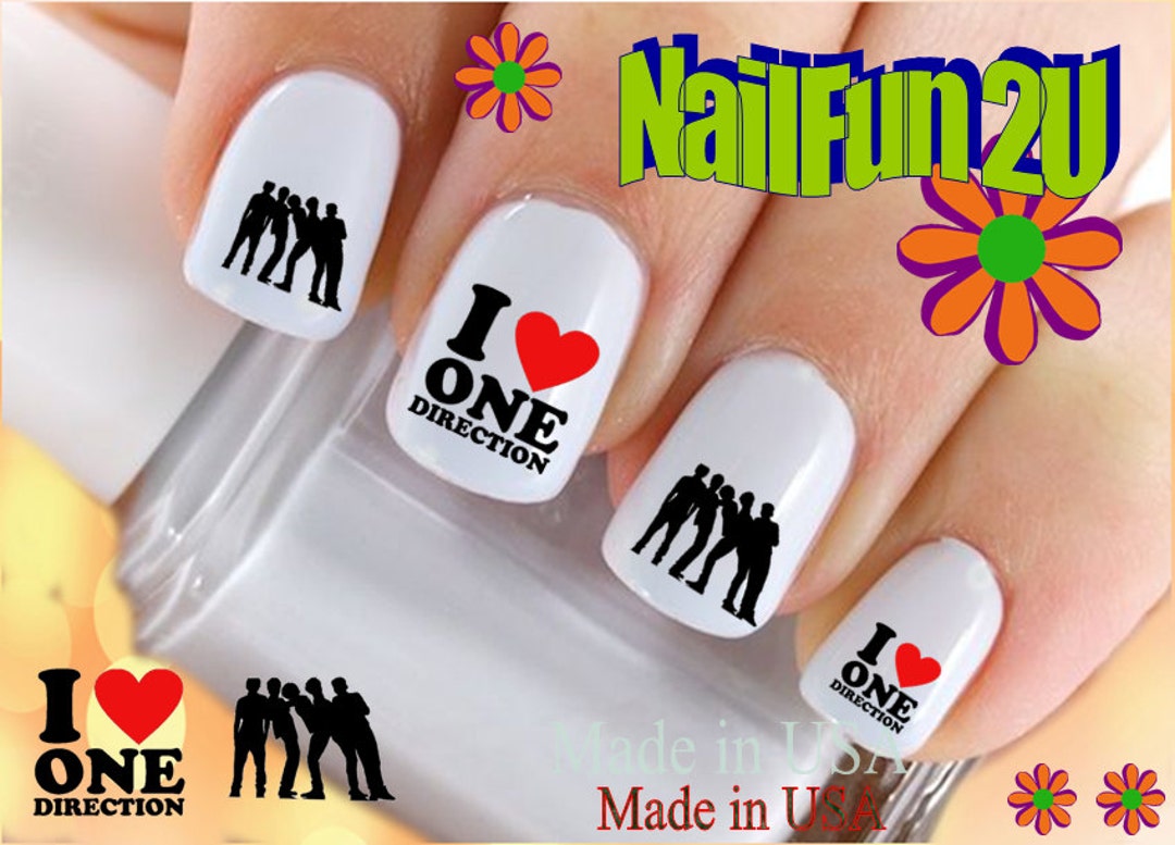 CHARACTER Nail Decals "one Direction #3 Love Pop Group 1d" Nail Art Set ...