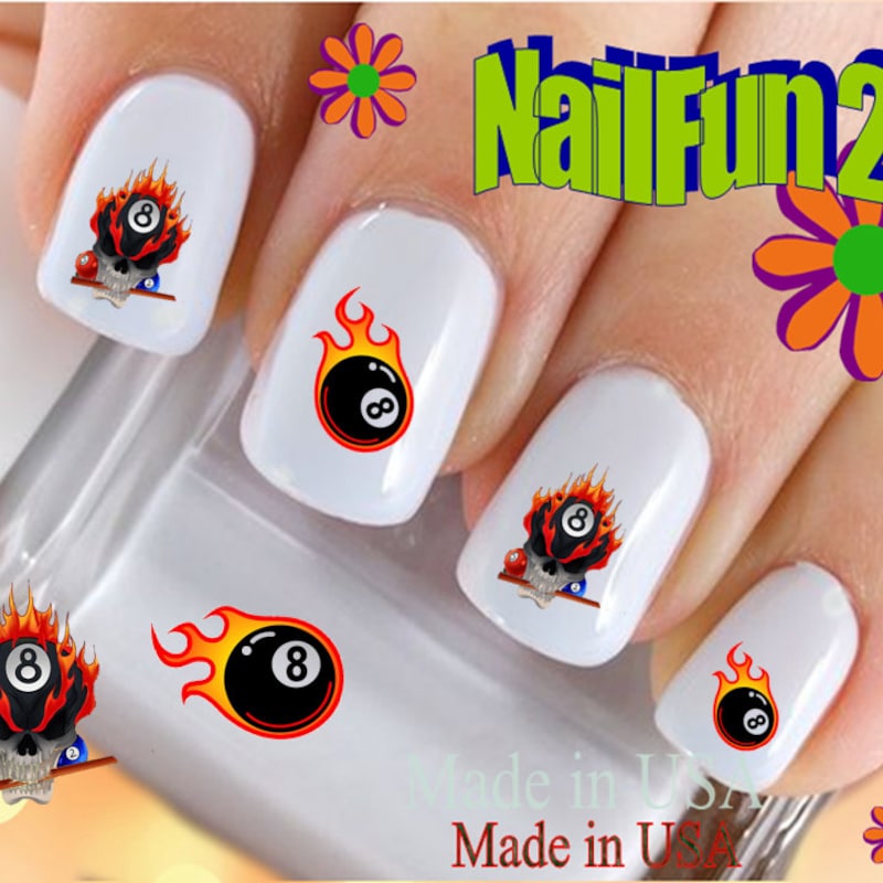 Press on Nails 8 Ball - Etsy