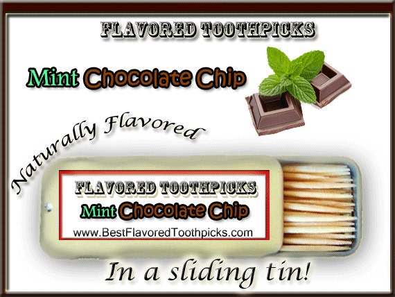 Mint Chocolate Chip Flavored Toothpicks 70 Flavors | Etsy