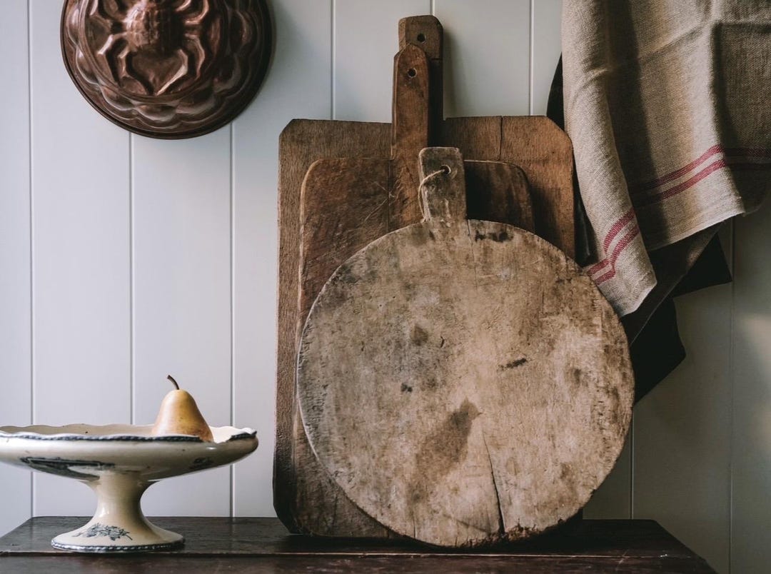 Antique Large WOODEN Primitive Cutting Board, Double Sided, Food Prop ...