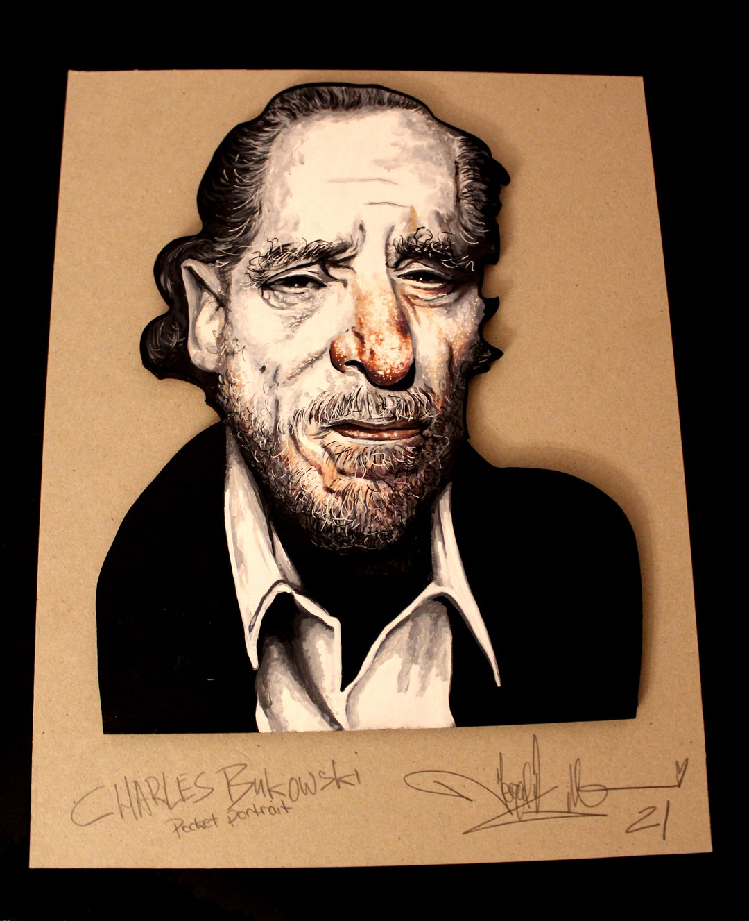 Charles Bukowski Original Painting (pocket Portrait) - Etsy