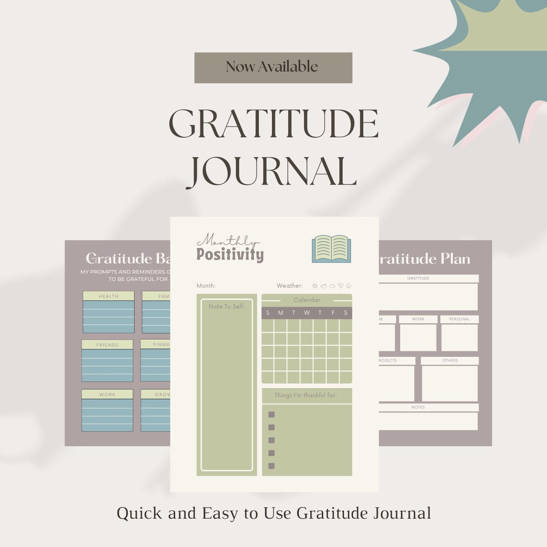 Printable Gratitude Journal Daily Gratitude Planner - Etsy