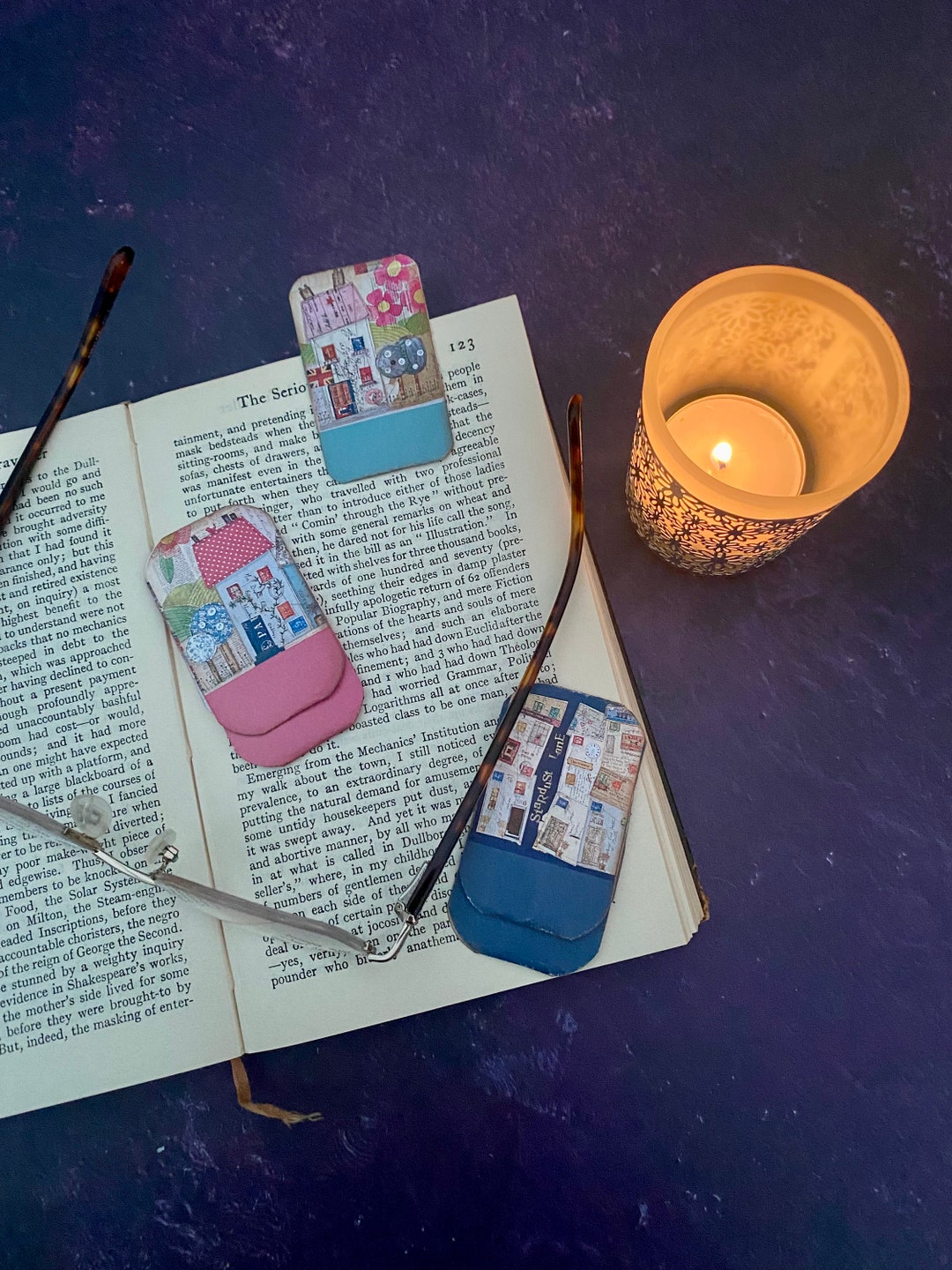 Handmade Hidden Paper Clips/bookmarks Set of 3 Midnight Collection - Etsy