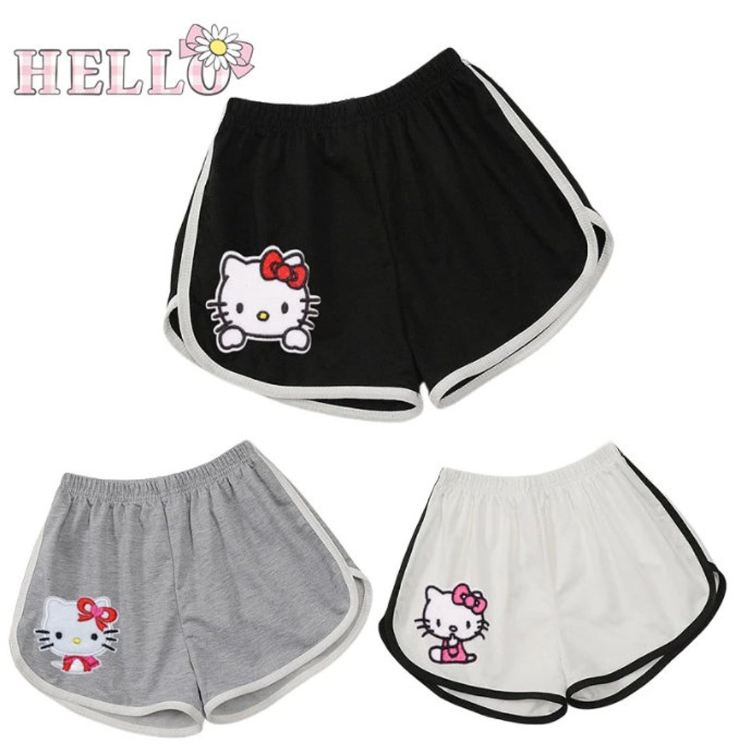 Sanrio Hello Kitty Blue Pink Track Sport Shorts for Women Light Summer ...
