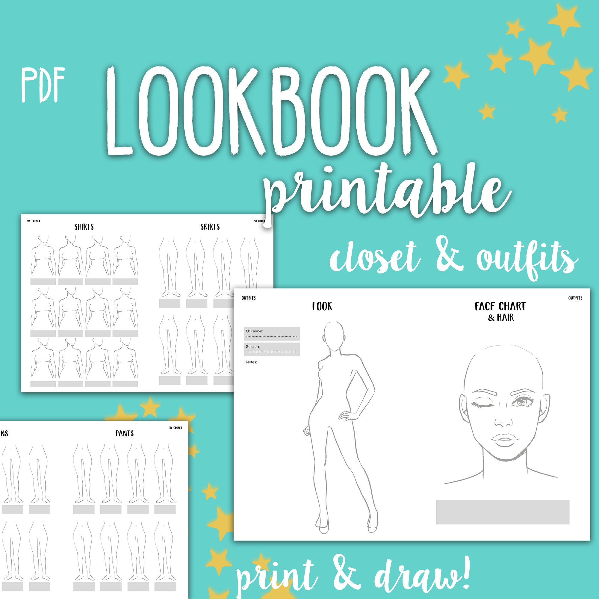 Printable Lookbook to Create Your Own Looks! Print and Draw Your ...
