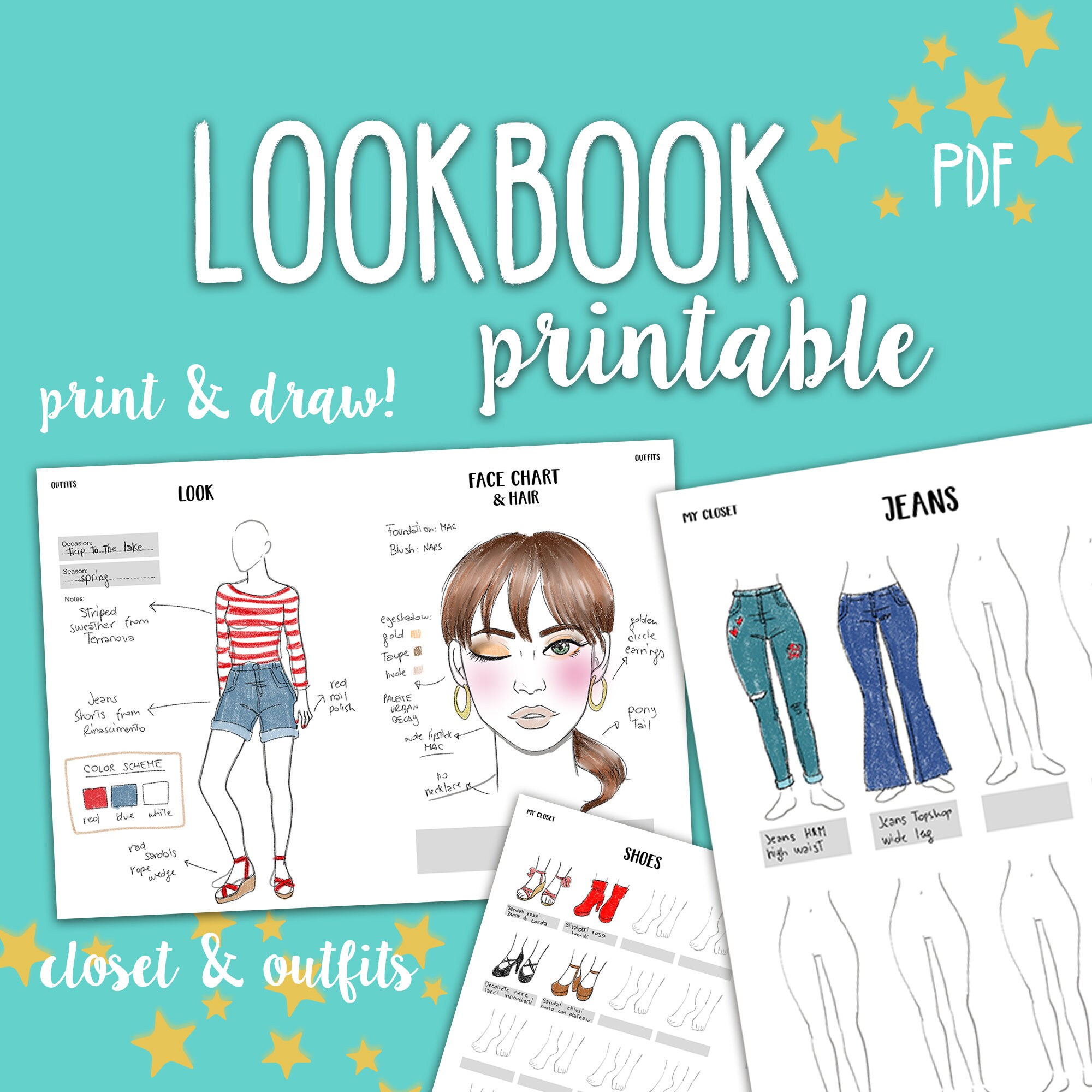 Printable Lookbook to Create Your Own Looks! Print and Draw Your ...