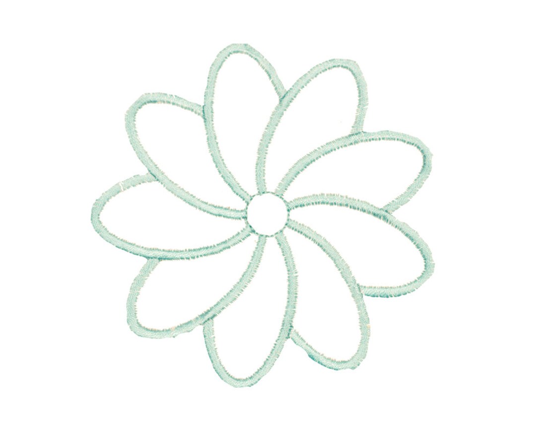 3 Flower Outlines Patterns for Machine Embroidery Designs, Instant ...