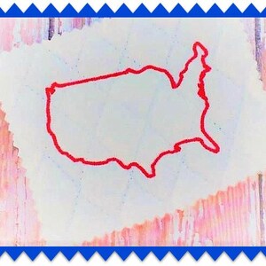 U.S. Map Embroidery Design for 3 Sizes United States Outline Machine ...