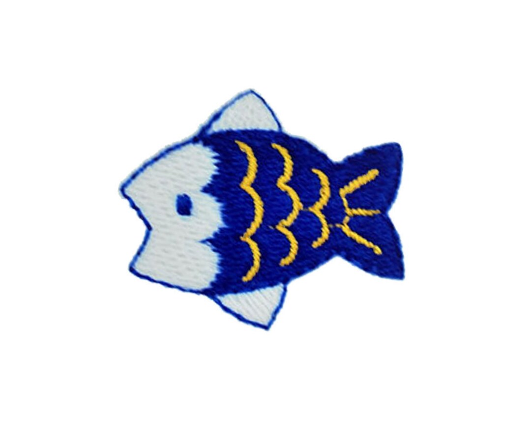 Miniature Blue Fish, Embroidery Design, Mini Fill Stitch Fish, Instant ...