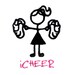 Stick Figure Cheerleader Embroidery Design With Poms, Machine Digital ...